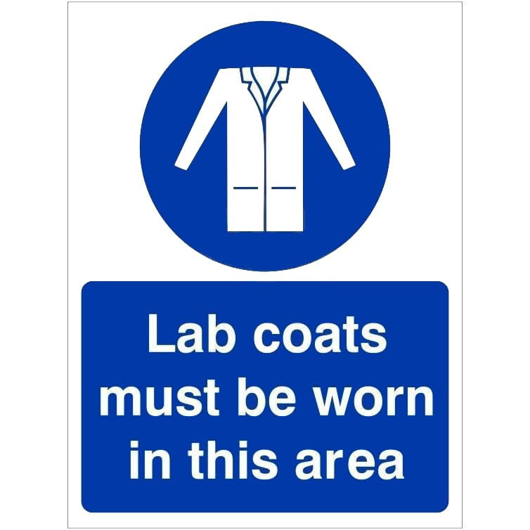 Size: 12*8 Inches Lab Coats Must Be Worn In This Area Sign Other ...
