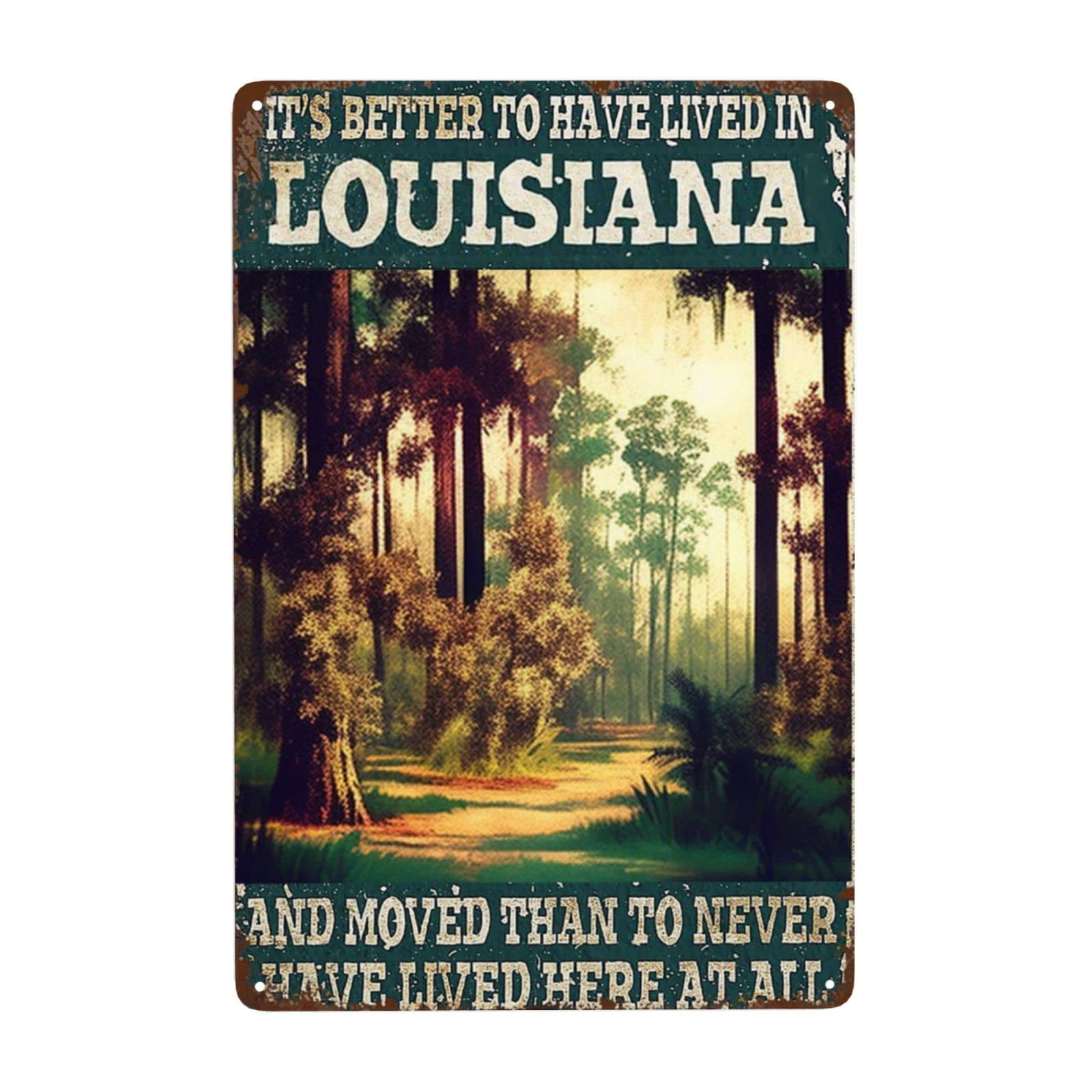 Size: 12*8 Inches Louisiana Americana Metal Plaque - Cave Adventure ...