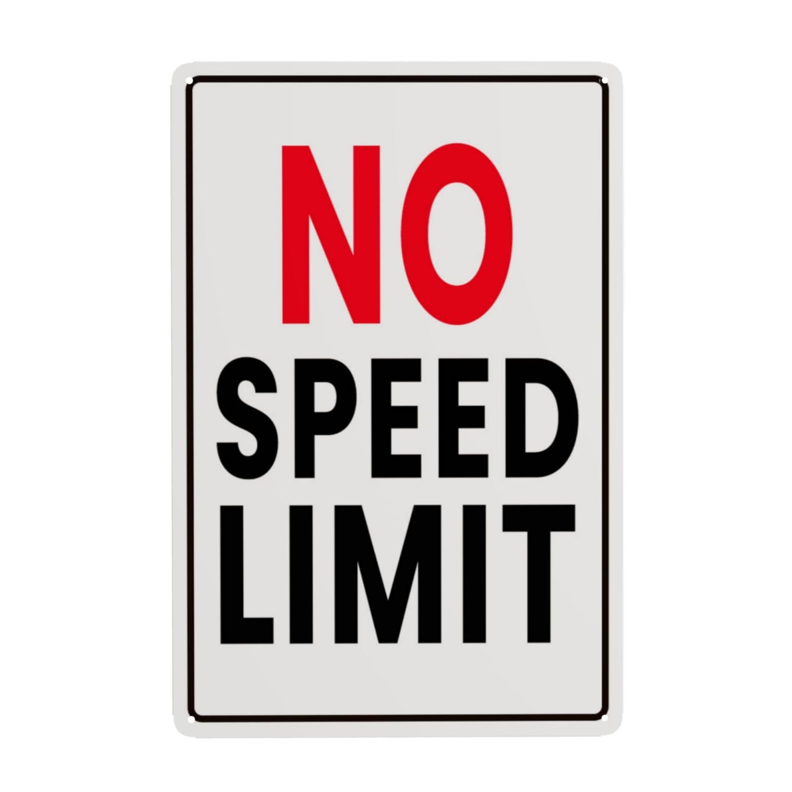 Size: 12*8 Inches No Speed Limit Sign Retro Tin Sign Man Cave Garage ...