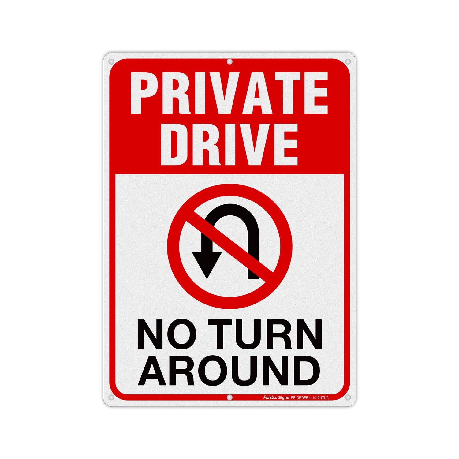 Size: 12*8 Inches Private Drive Sign, No Turn Around Sign, Driveway ...