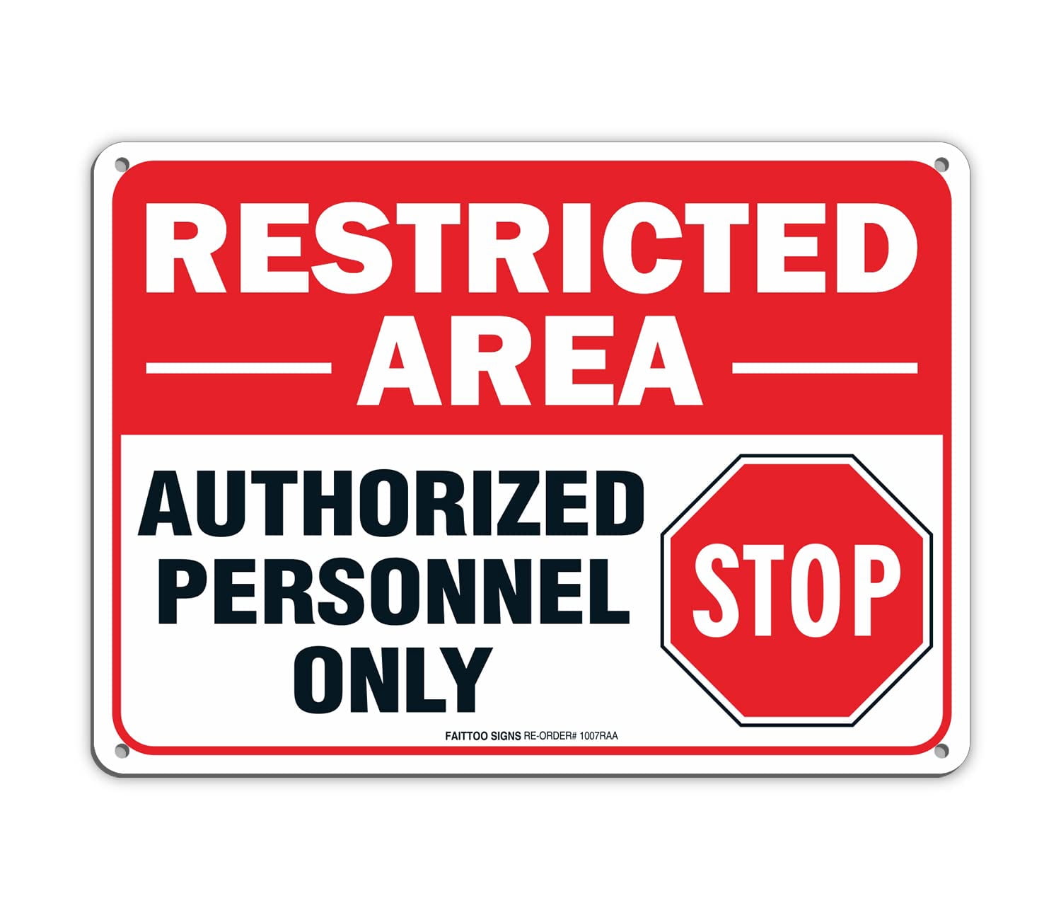 Size: 12*8 Inches Restricted Area Sign Authorized Personnel Only, Do ...
