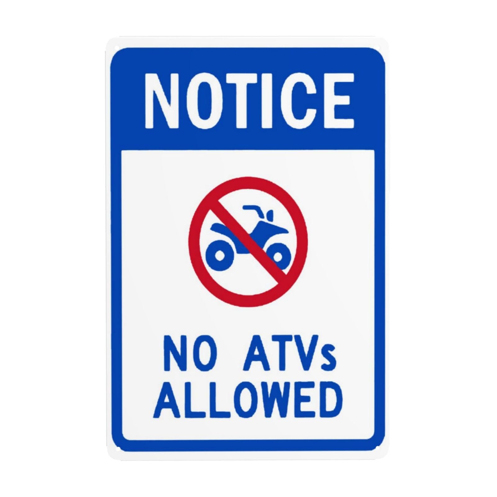 Size: 12*8 Inches Road Sign Notice Board, No ATV's Allowed With Symbol ...