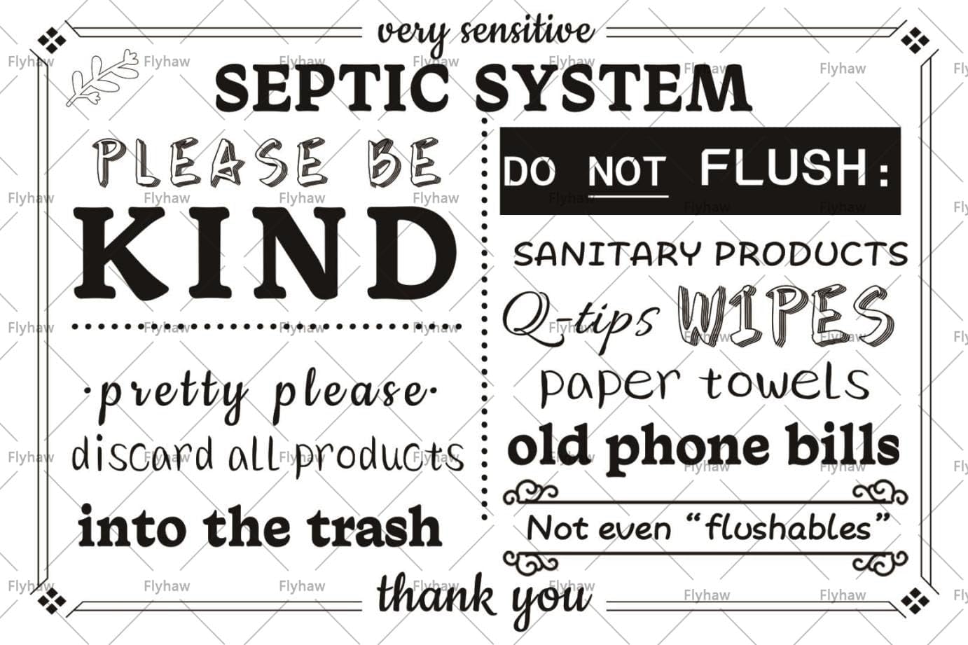 Size: 12*8 Inches Septic System Metal Tin Sign Toilet Decor Tin Poster ...