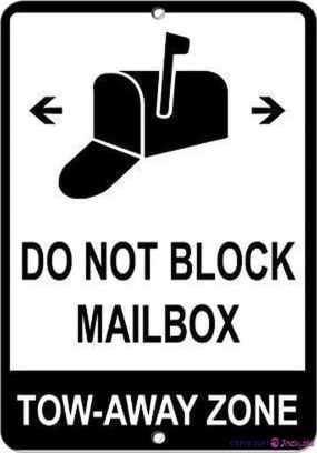 Size: 12*8 Inches Street sign warning plaque Do Not Block Mailbox Tow ...