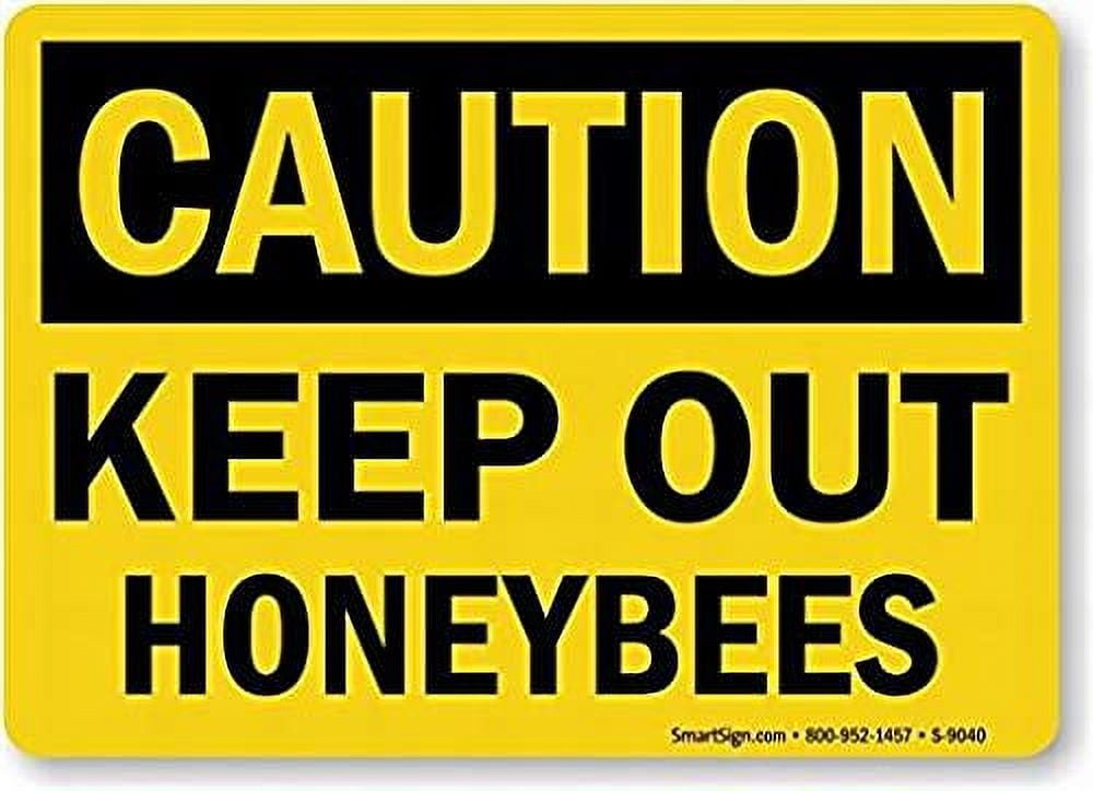 Size: 12*8 Inches Tin Metal Signs Caution - Keep Out Honeybees Safety ...