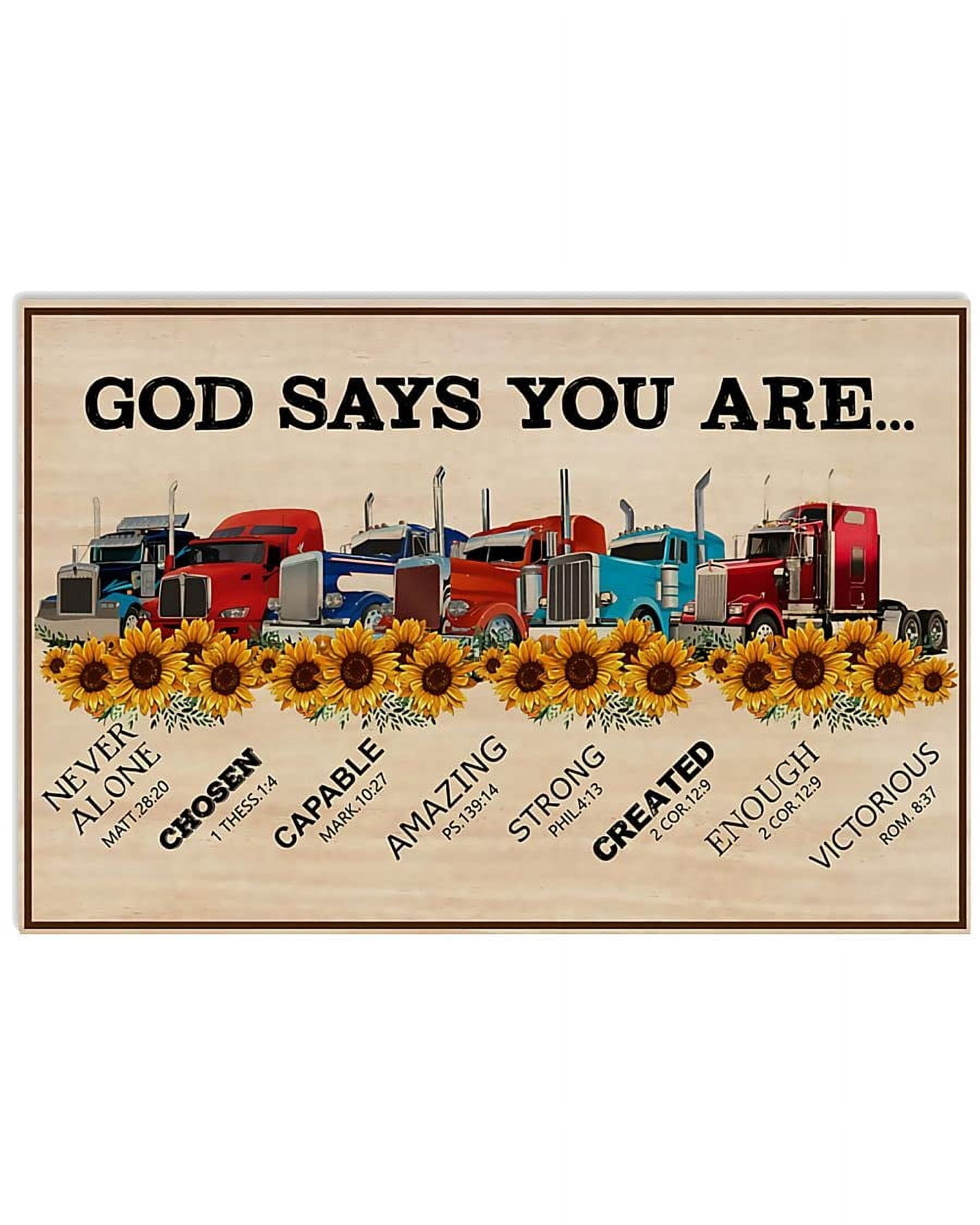Size: 12*8 Inches Truck Sunflower Metal Signs Trucker Art Posters Farm ...