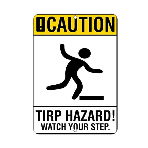 Size: 12*8 Inches Warning Sign Caution Trip Hazard Watch Your Step ...