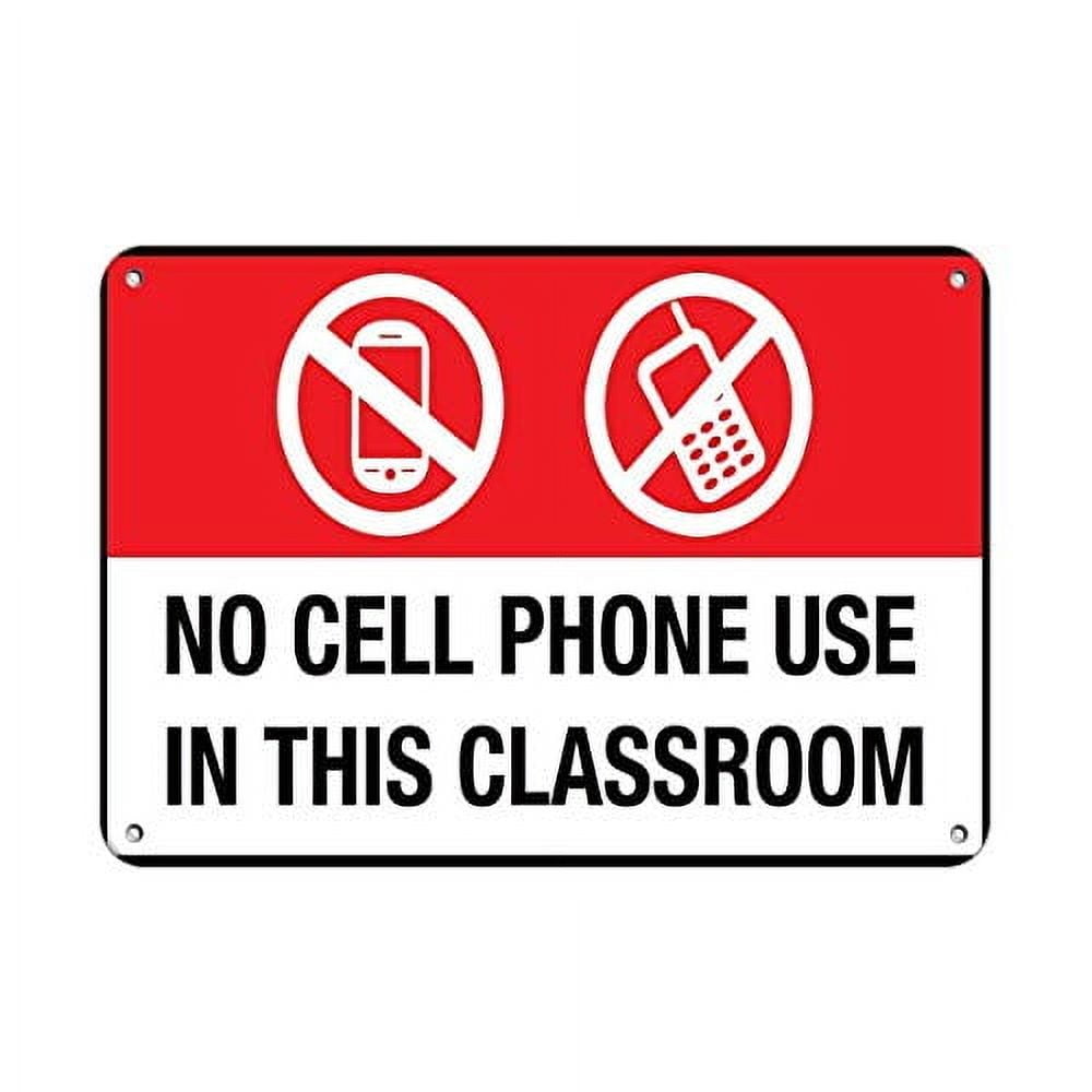 Size: 12*8 Inches Warning Sign No Cell Phone use in The Classroom No ...