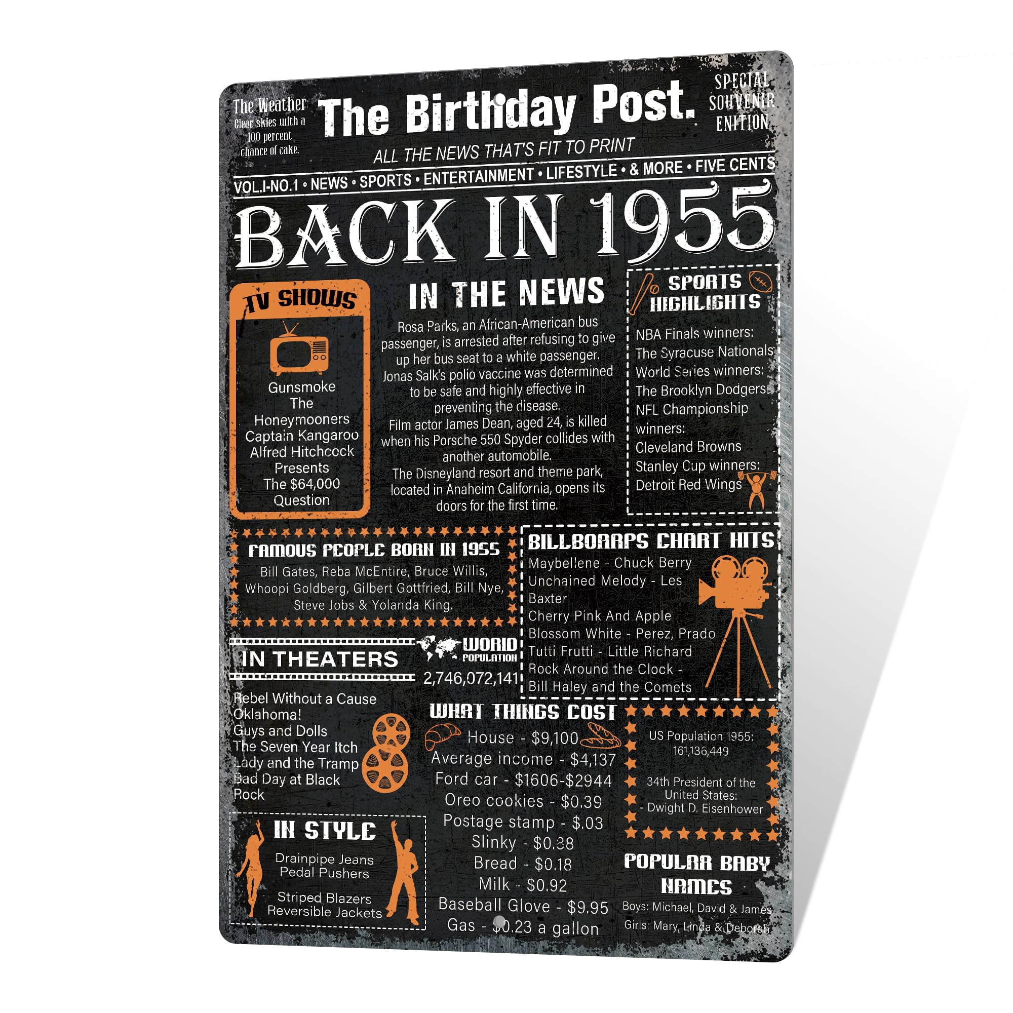 Size: 12x8 Inches Back in 1955 Birthday Vintage Signs Remembering The ...