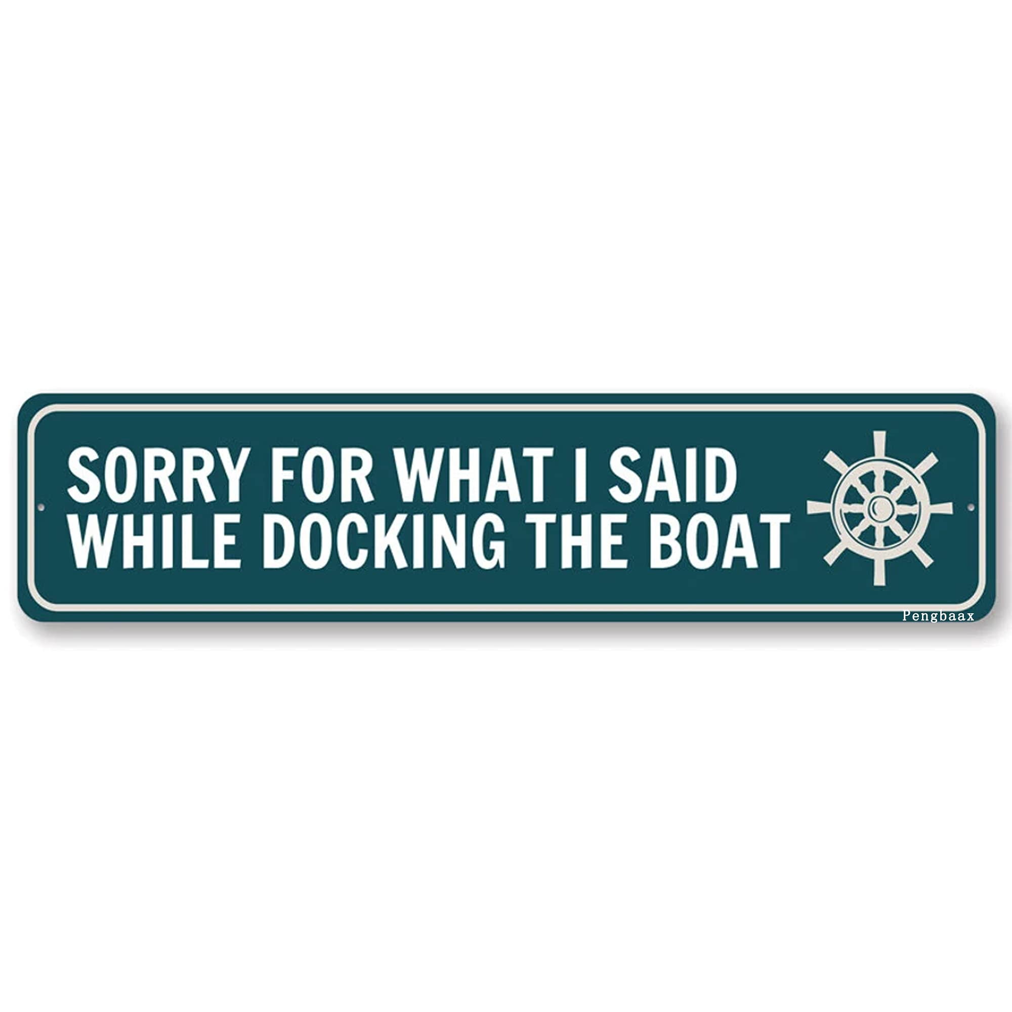 Size: 16*4 Inches Funny Dock Sign Boat Dads Boat Decor Humor Boating ...