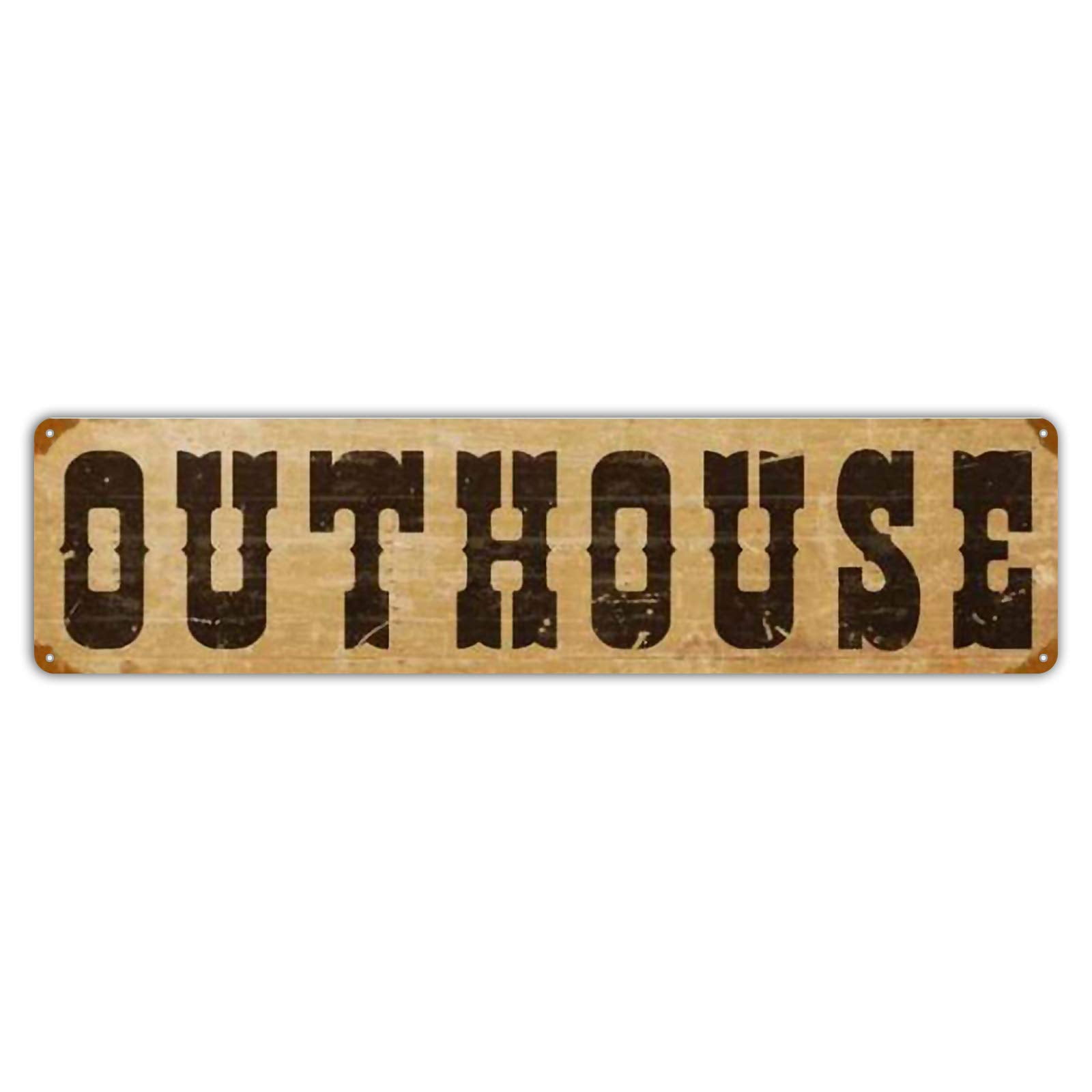Size: 16*4 Inches Metal Aluminum Signs Retro Outhouse Plaque Poster for ...