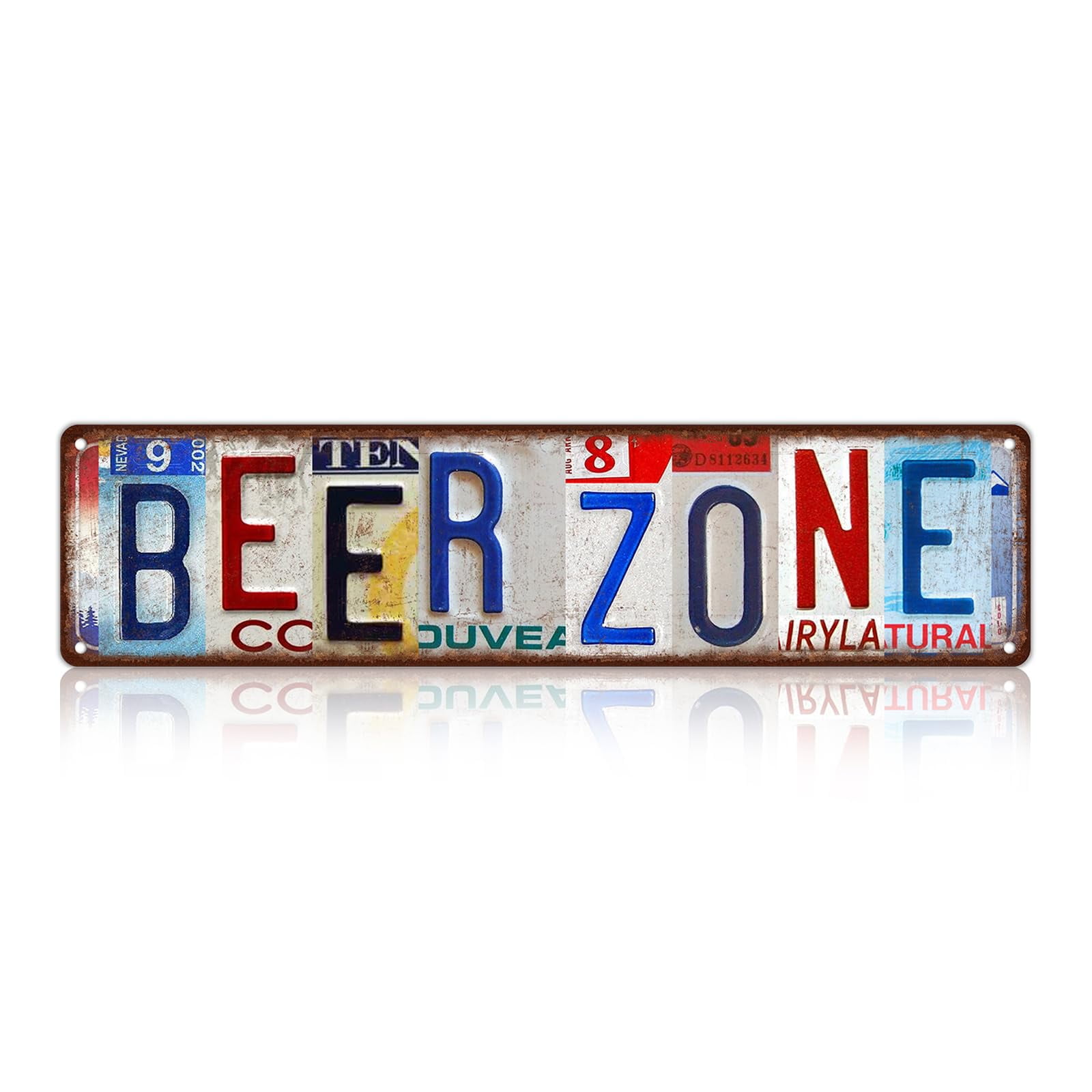 Size: 16*4 Inches Vintage Beer Zone Wall Decor Street Signs Metal ...