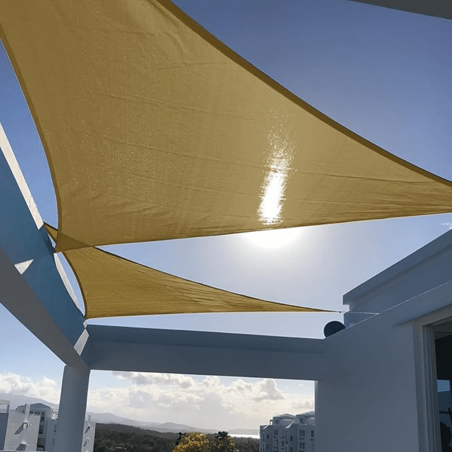 Size 17'x29'x29' Sand Sun Shade Sail Triangle UV Block Shade for ...
