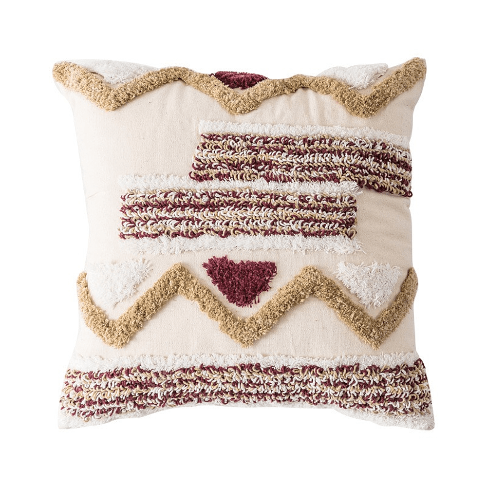 Floorora 18" x 18" Bohemian Tufted Decorative Throw Pillow Cover, Beige ...