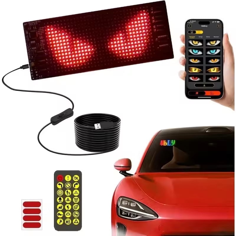 Size 38 * 10cm LED Matrix Panel Sign USB Power Devil's Eye Flexible ...