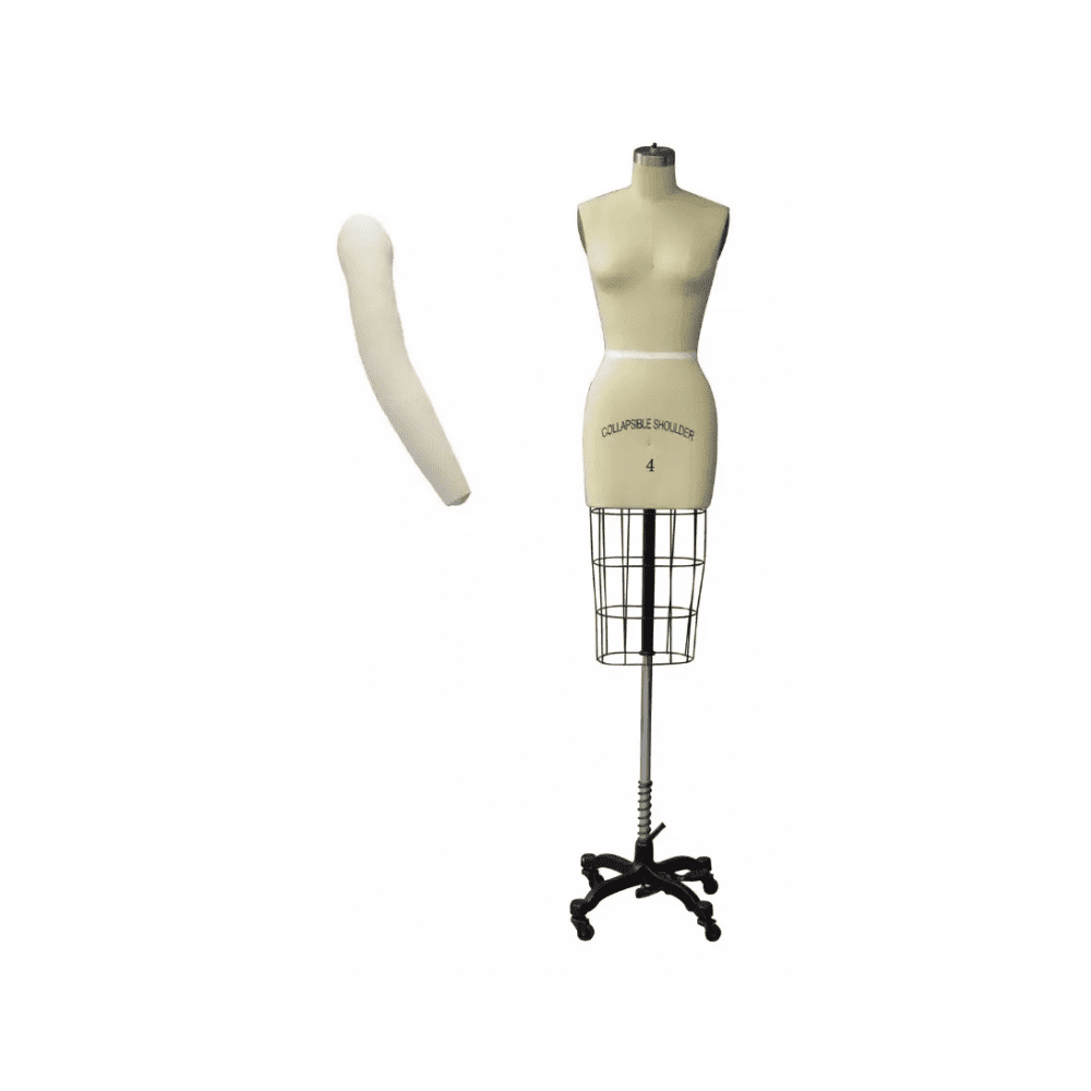 Size 4 Linen Half Body Pro Female Dress Form Mannequin with Arm ...