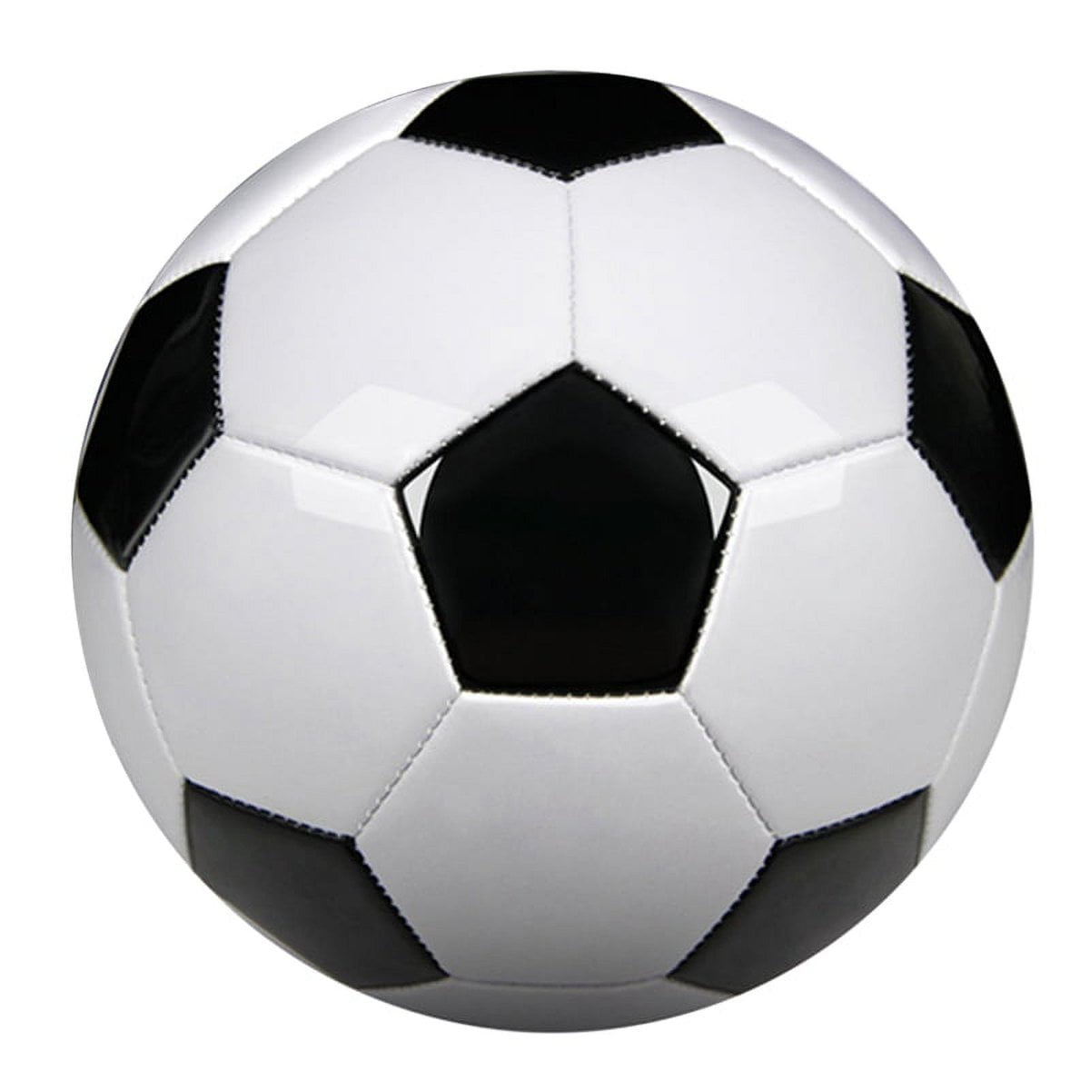 BESTEK Size 5 Soccer Ball, Black White PU Leather Football, 30 Panel Design, All Weather Use ...