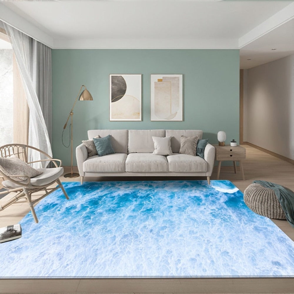 Size 50x80cm 3D Ocean Waves 1 Beach Carpet Rug Mat Vibrant Coastal ...