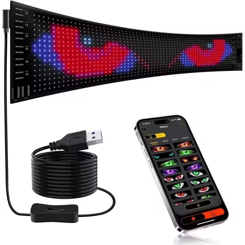 Size 59 * 12cm LED matrix panel logo USB power devil's eye flexible ...