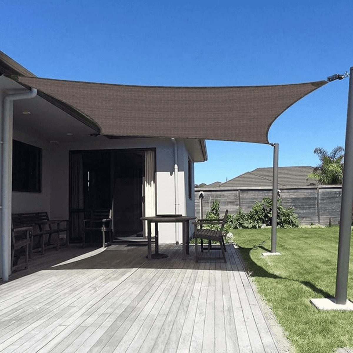 Size 6'x9' Brown Sun Shade Sail Rectangle UV Block Shade for Backyard ...