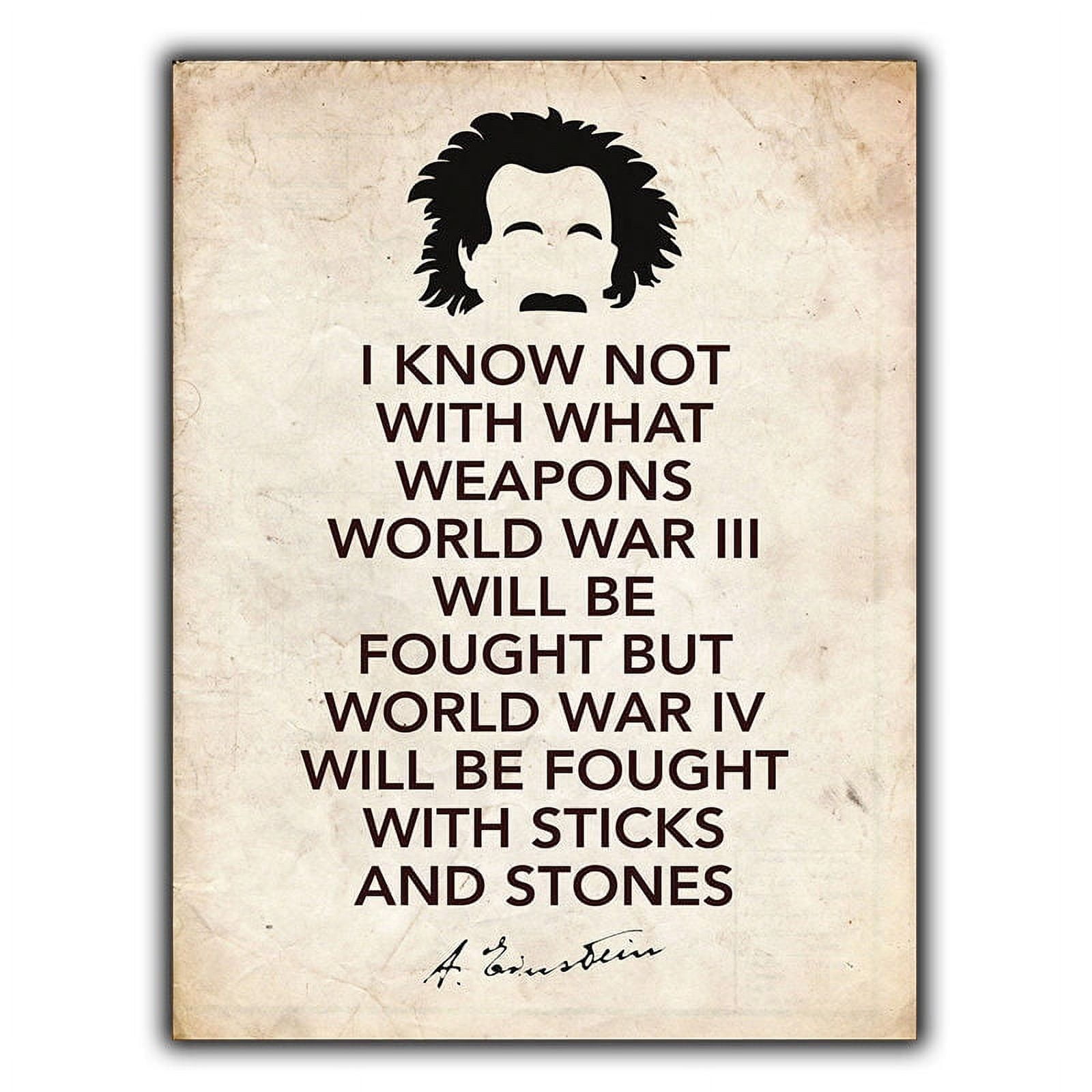 Size: 8x12 inches Einstein Metal Sign WALL PLAQUE "WORLD WAR III IV ...