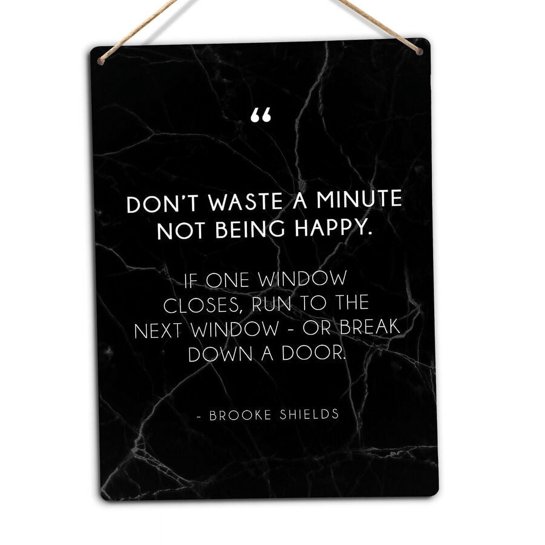 Size: 8x12 inches Metal Wall Sign Brooke Don't Waste A Minute Black ...