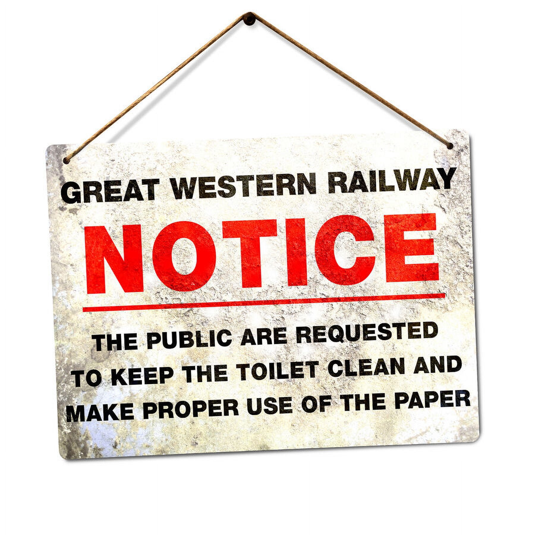 Size: 8x12 inches Metal Wall Sign GWR Toilet Notice Worn Look Old ...