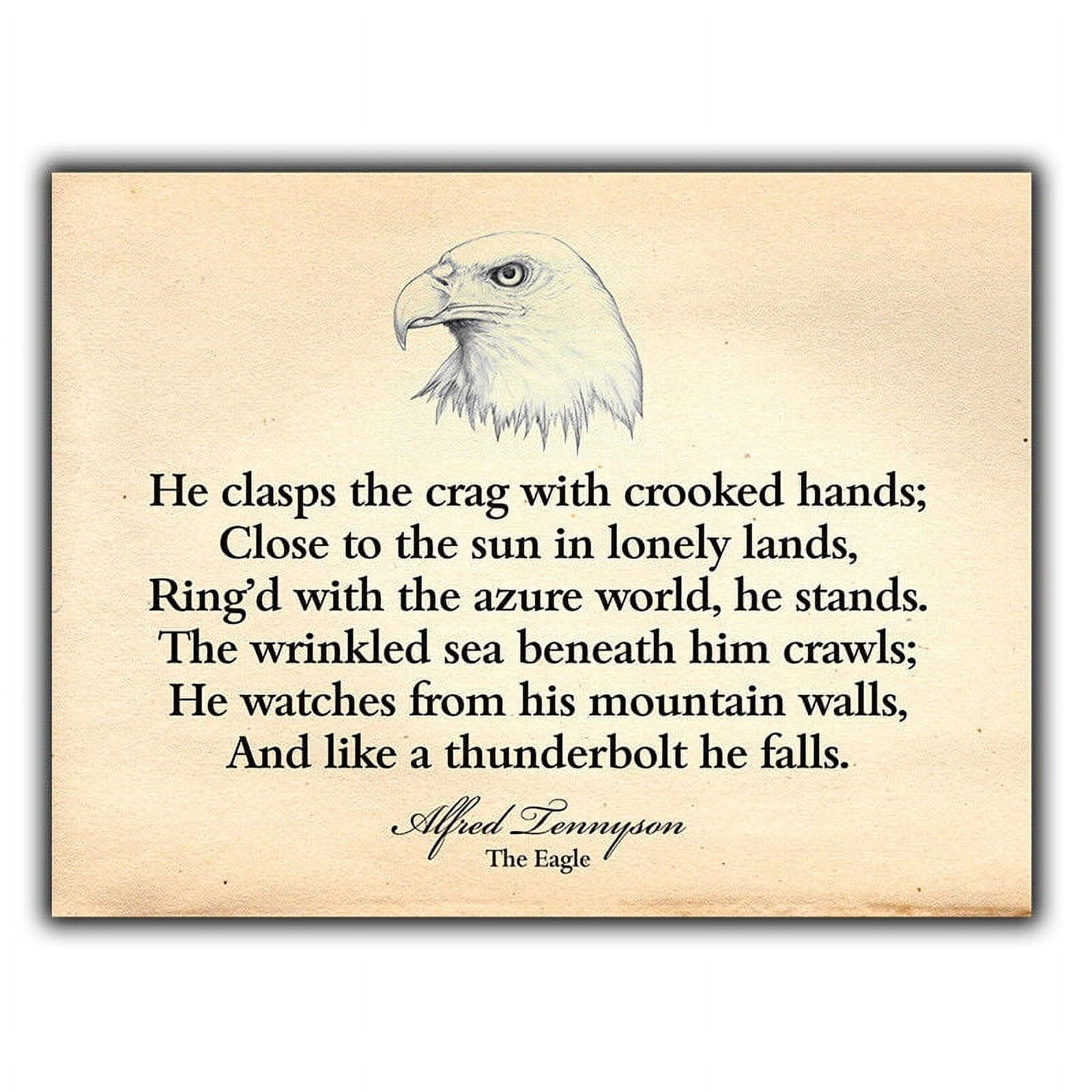 Size: 8x12 inches SIGN METAL WALL PLAQUE ALFRED TENNYSON THE EAGLE Poem ...