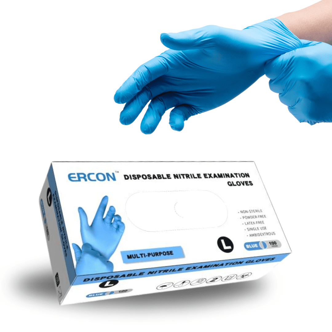 (Size LARGE) MEDERCON Disposable Nitrile Gloves, Latex-Free, Food ...