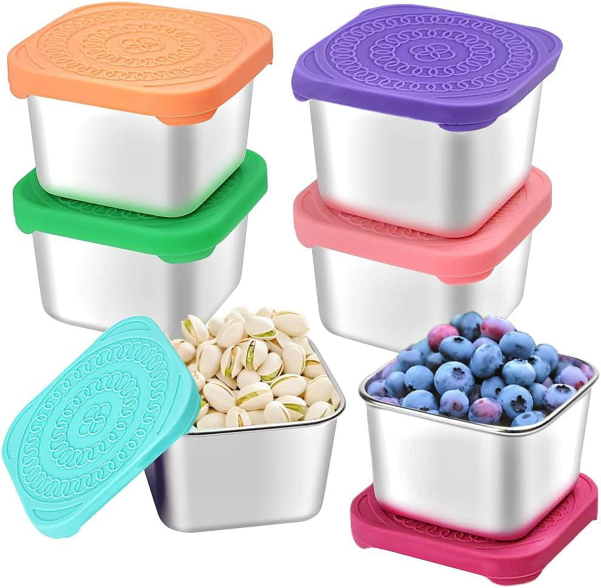 Size】The square stainless steel lunch containers size is 2.95 * 2.95 ...