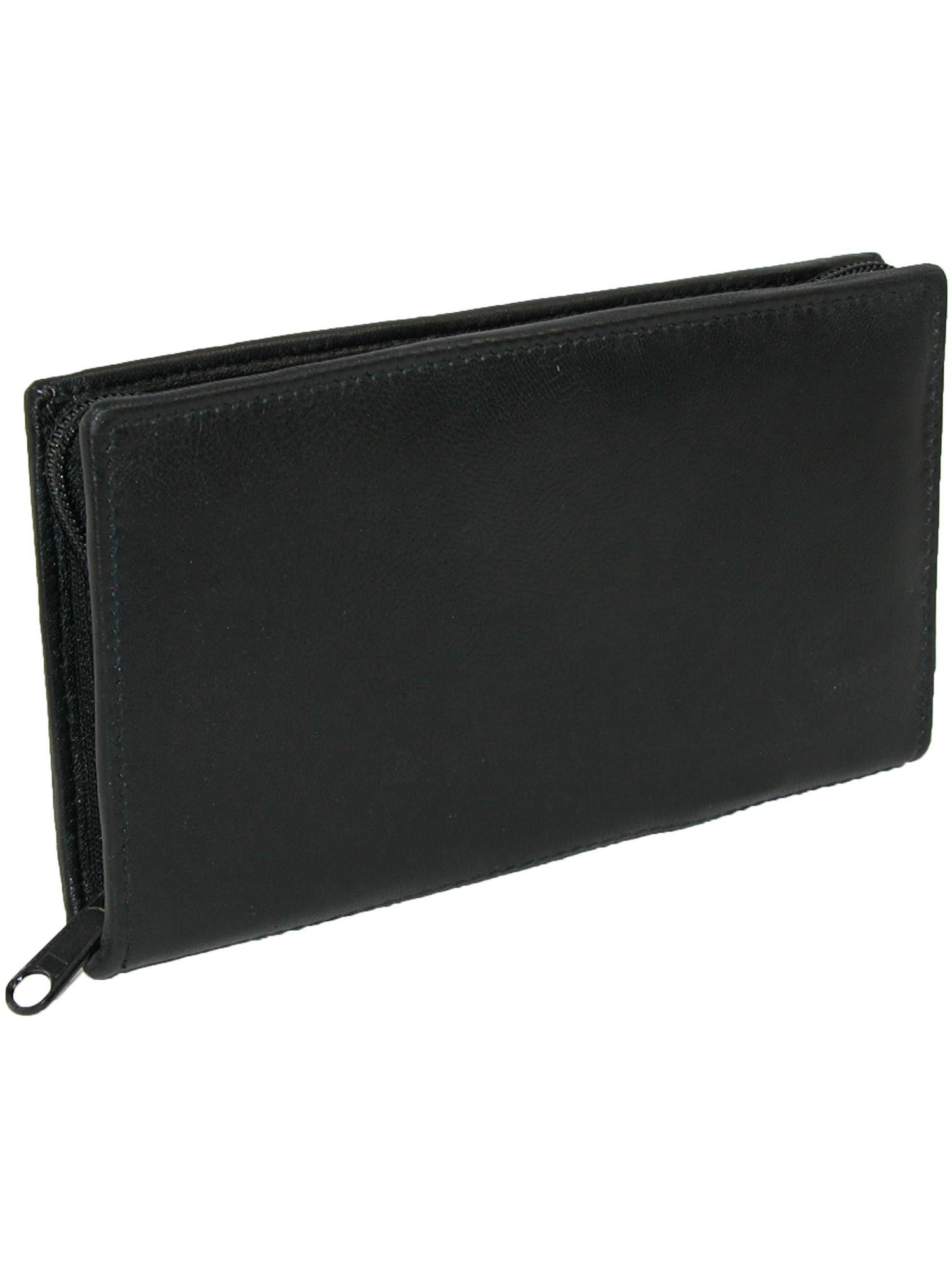 Size one size Leather Zippered Checkbook Cover and Wallet - Walmart.com