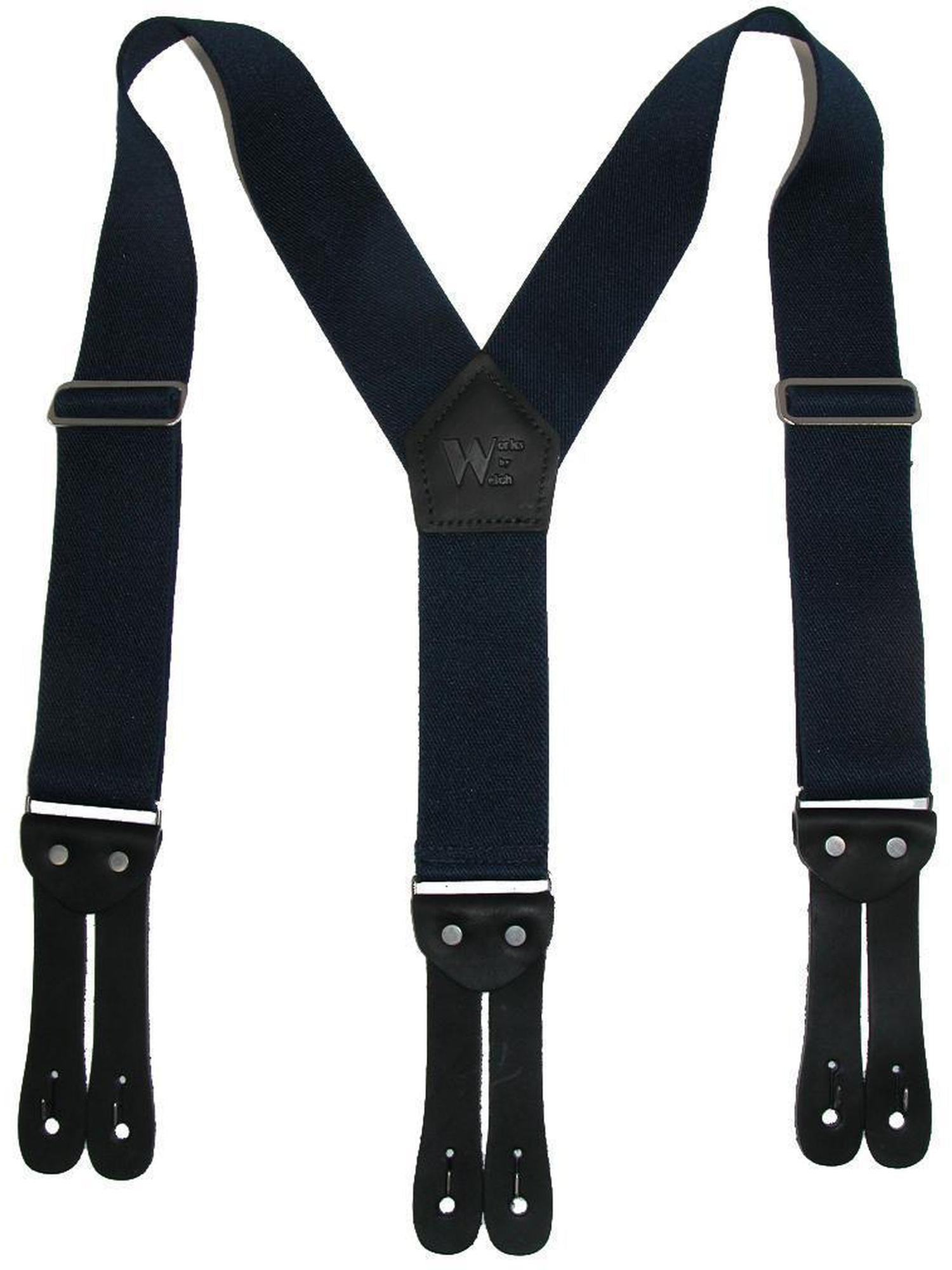 Size one size Men's Elastic Button-End Y-Back 2 Inch Work Suspenders ...