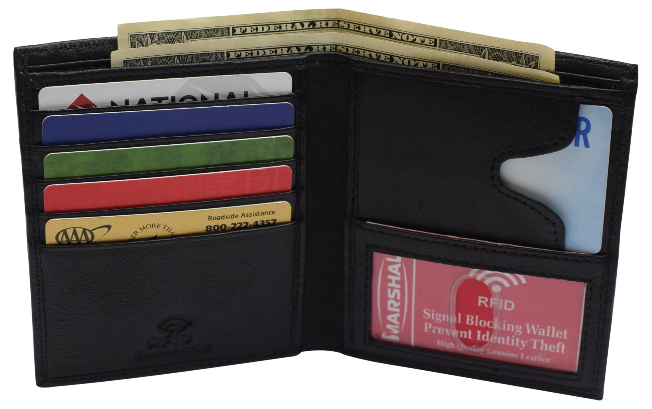 Size one size Men's Leather Large Hipster Wallet RFID Blocking ...