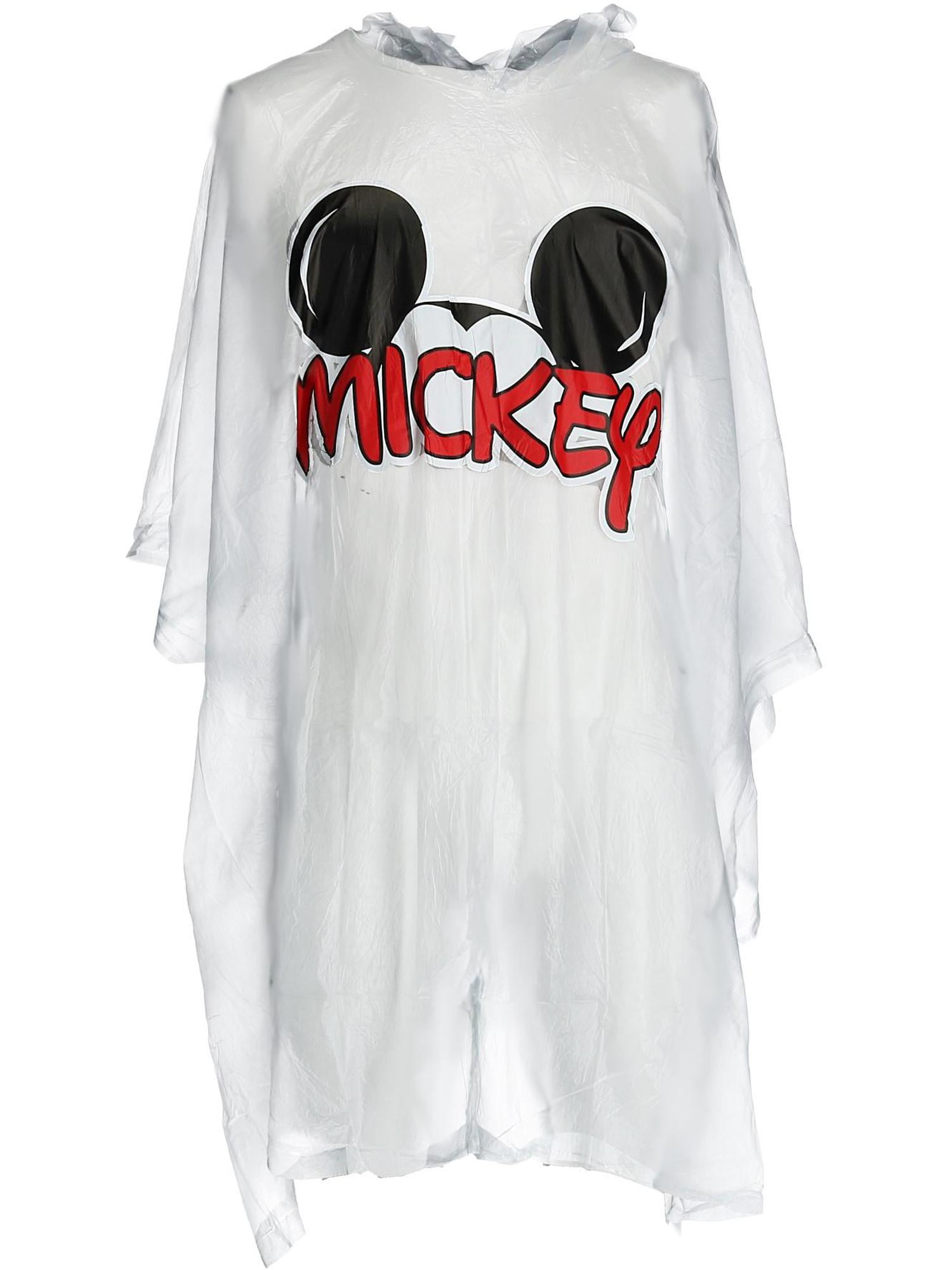 Disney Adult Mickey Mouse Ears Rain Poncho, Plastic Raincoat, One Size ...