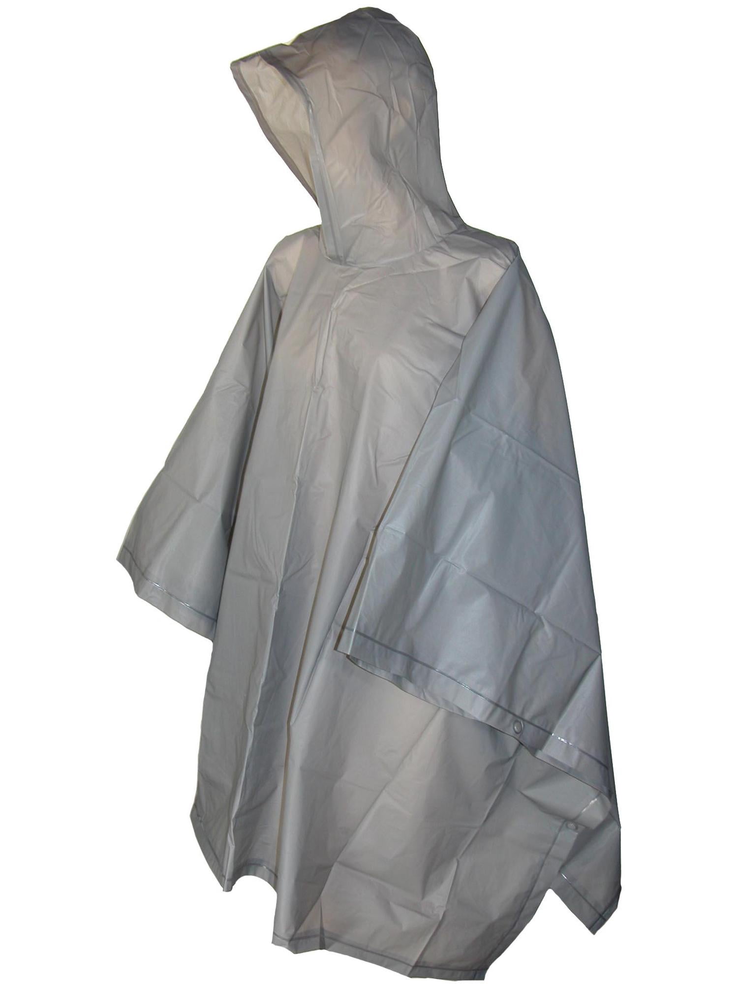 Size one sizeone size Hooded Pullover Rain Poncho with Side Snaps ...