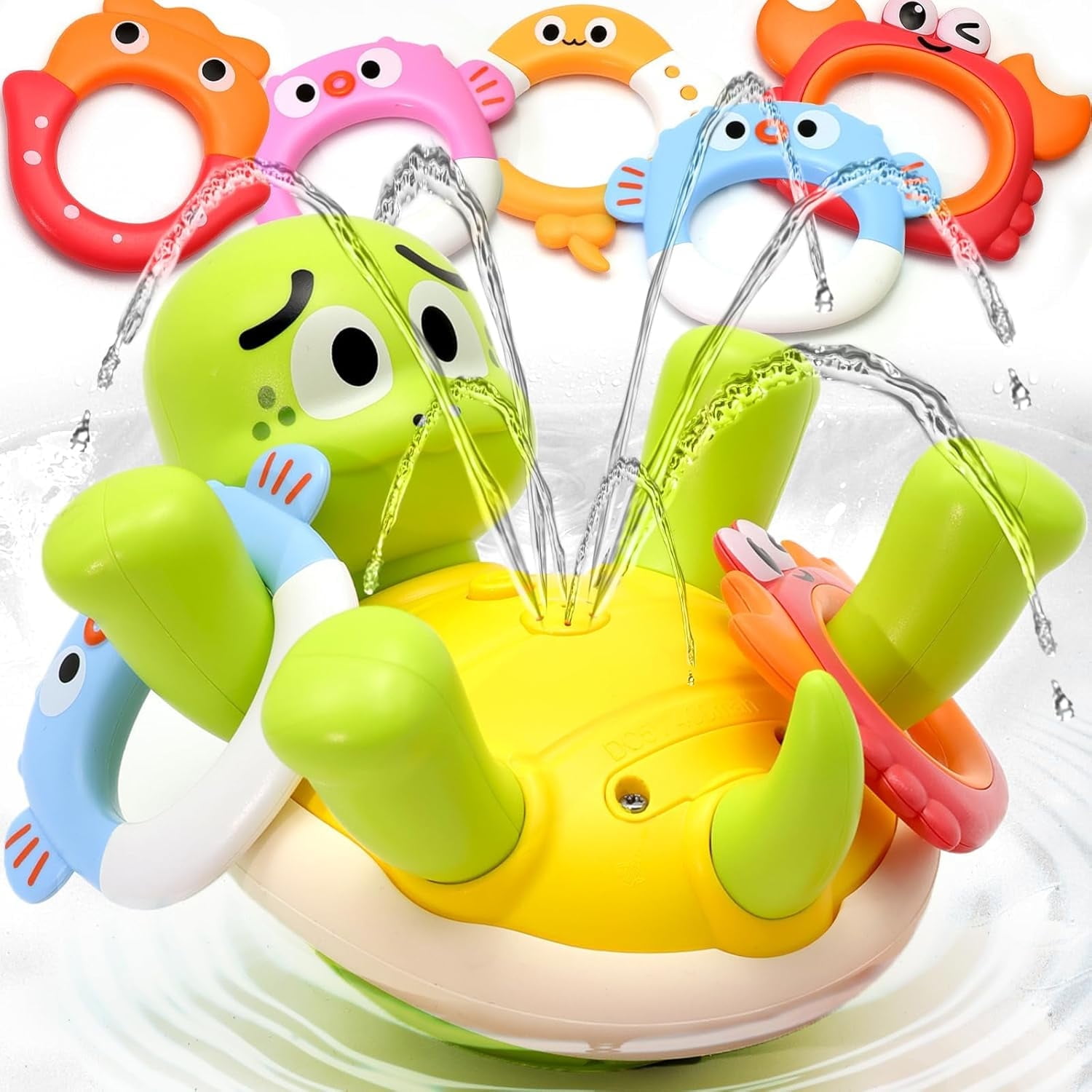 Sizobi Baby Bath Toys, Rechargeable Turtle Bath Toy Sprinkler for Kids ...