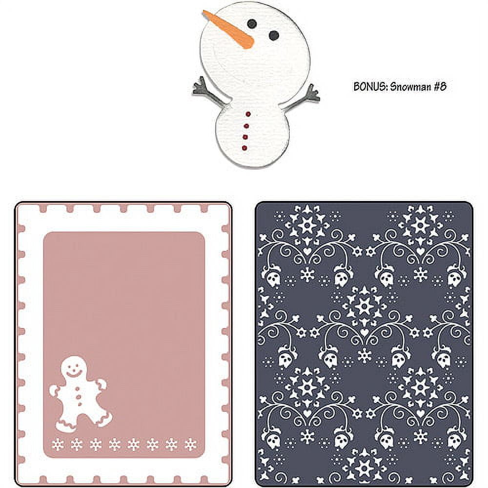 Sizzix Basic Grey Gingerbread Man And Nordic Flowers Set Embossed ...