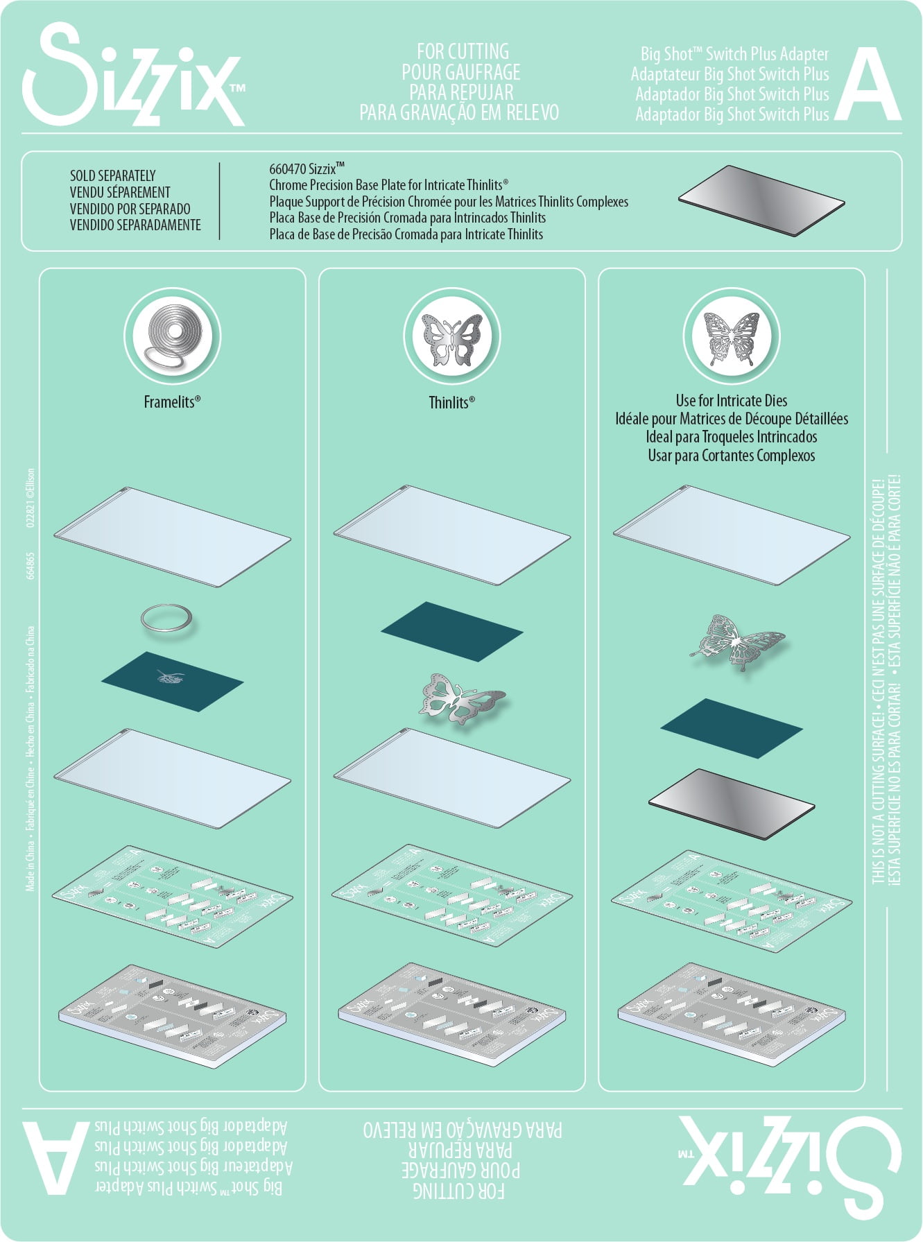 Sizzix Big Shot Switch Plus Standard Adapter A-Chrome Precision Base ...