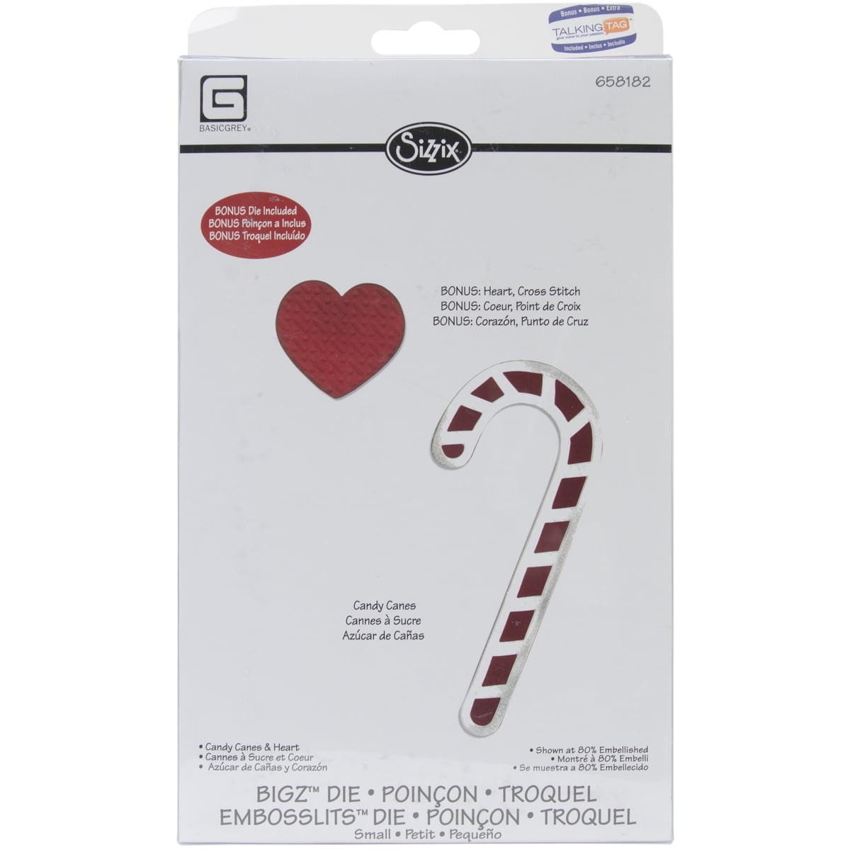 Sizzix Bigz Candy Canes and Heart Die - Walmart.com