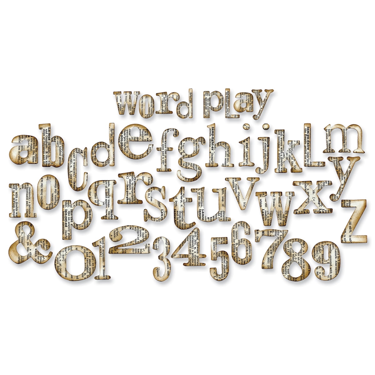 Sizzix Bigz XL Die By Tim Holtz 6"X13.75"-Word Play Alphabet 1" To 2 ...