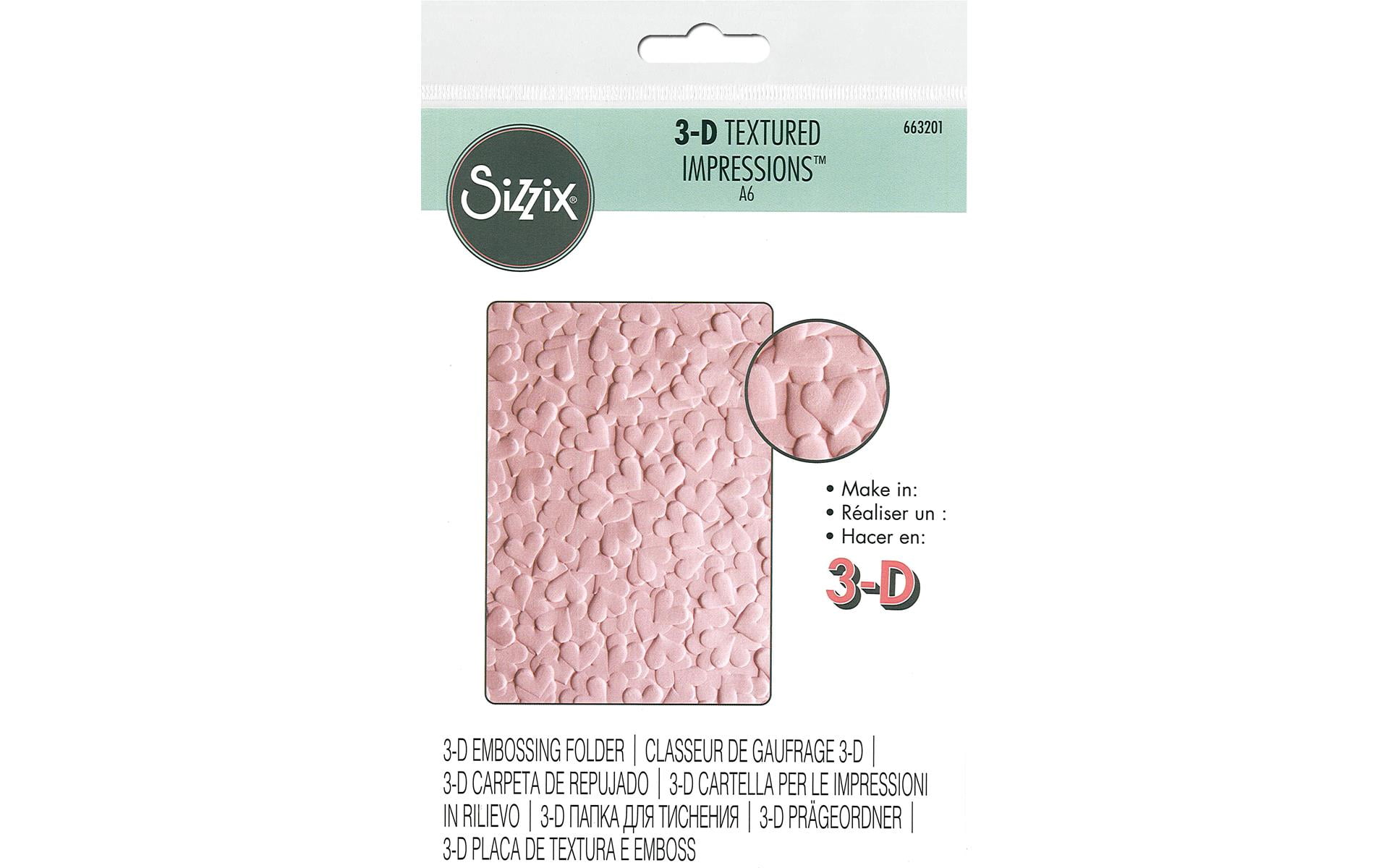 Sizzix CChilson 3D TI Emboss Folder Confetti Heart - Walmart.com