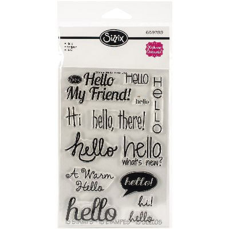 Sizzix Clear Acrylic Stamps Hello - Walmart.com