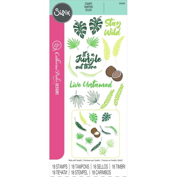 Sizzix Clear Stamps Set By Catherine Pooler 18/Pkg-Stay Wild - Walmart.com