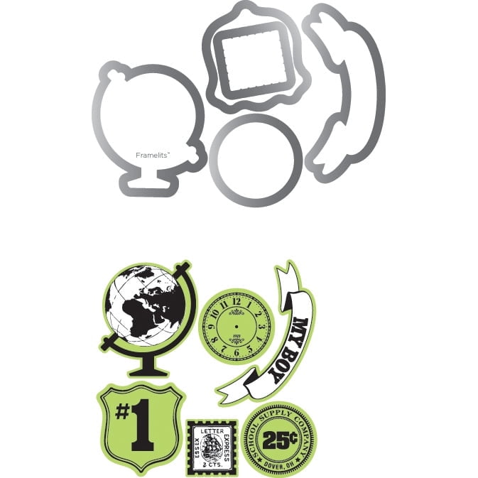 Sizzix Echo Park Framelits Die Cutting Template and Clear Acrylic Stamp ...