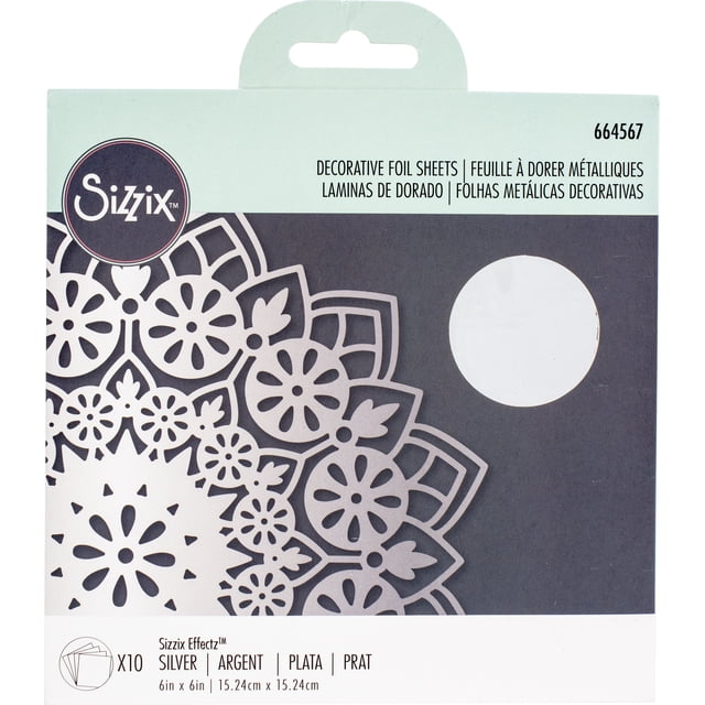 Sizzix Effectz Decorative Foil Sheets 6"X6" 10/Pkg-Silver - Walmart ...