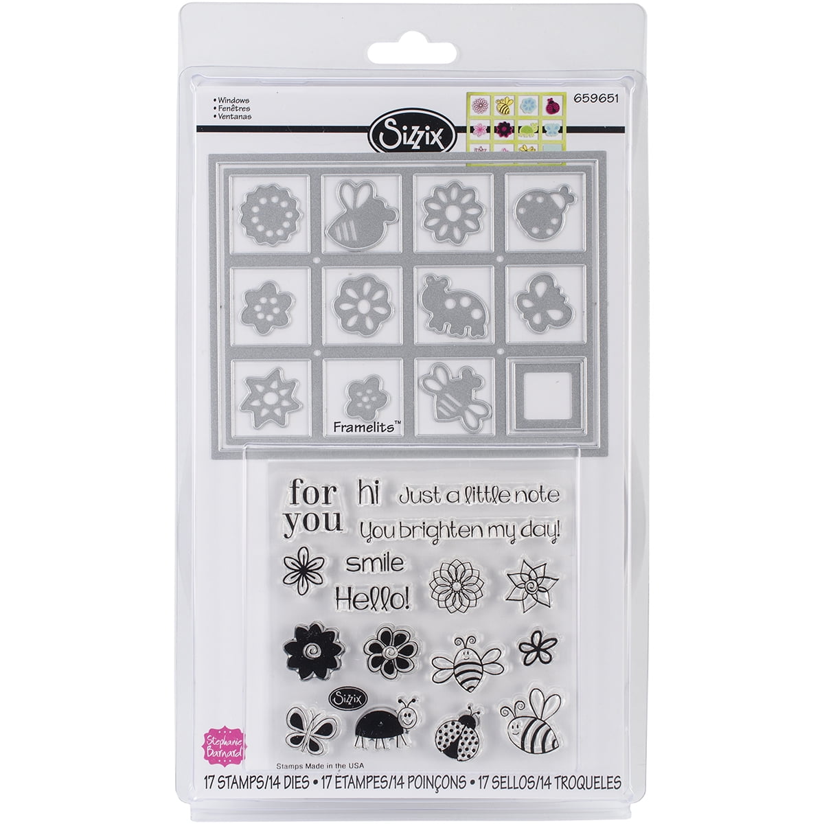Sizzix Framelits Die & Stamp Set By Stephanie Barnard-Windows - Walmart.com