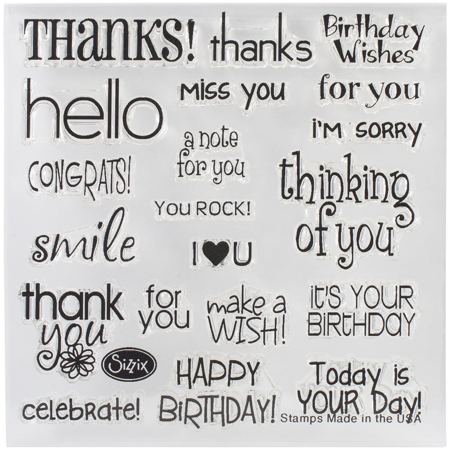 Sizzix Framelits Dies 12/Pkg W/Clear Stamps-Phrases - Walmart.com