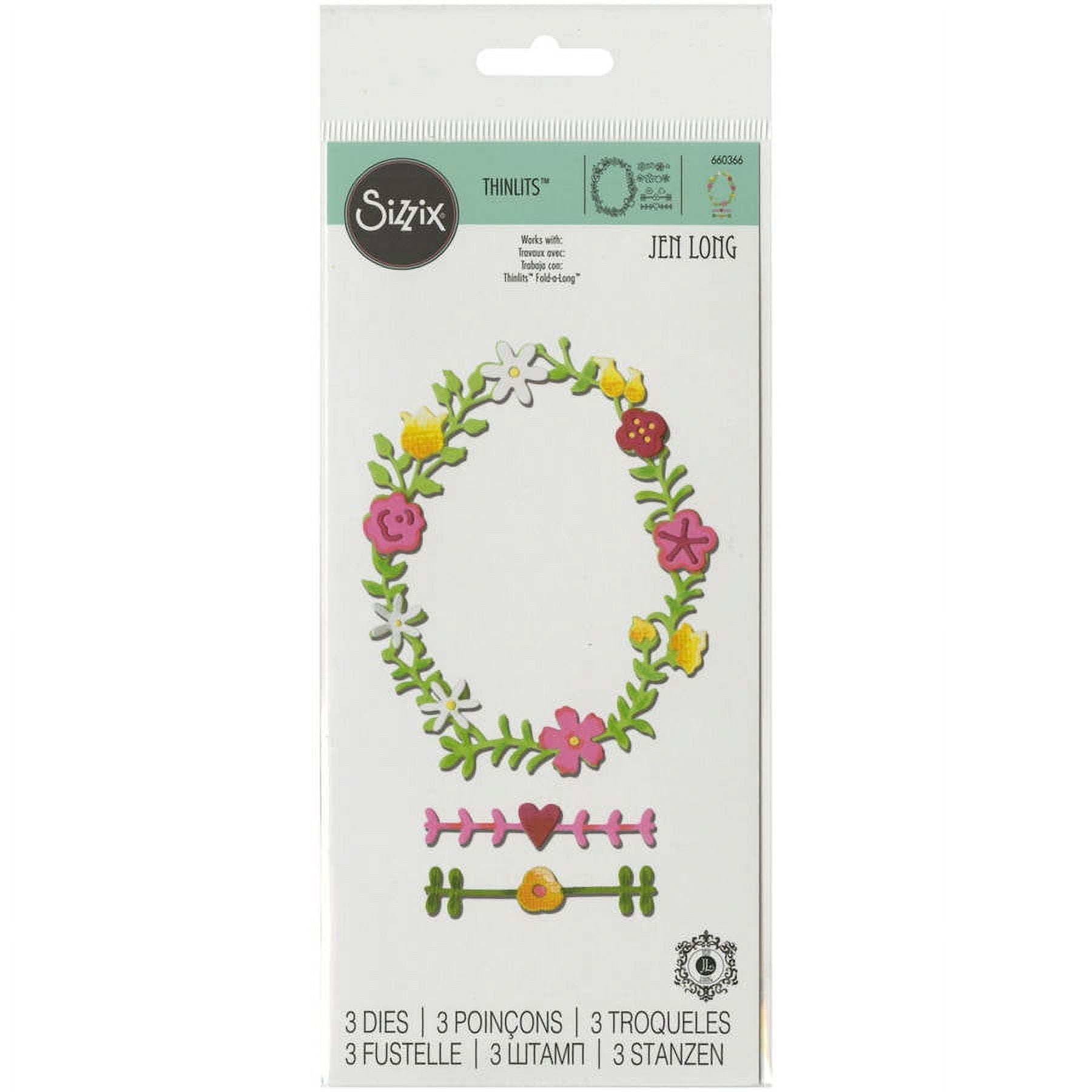 Sizzix Hello Love Collection Thinlits Die Floral Wreath - Walmart.com