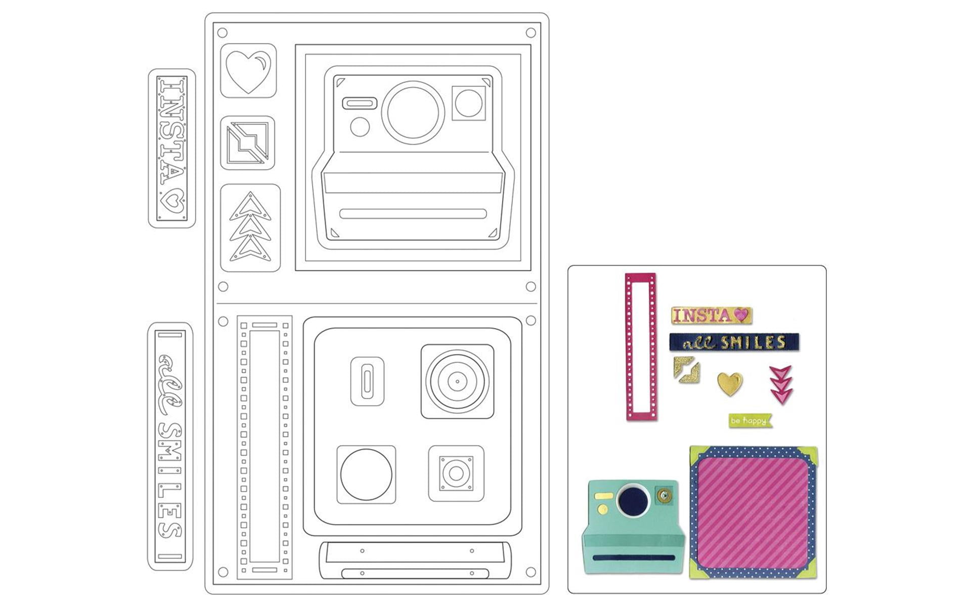 Sizzix RBright Thinlits Die Card Instant Camera - Walmart.com