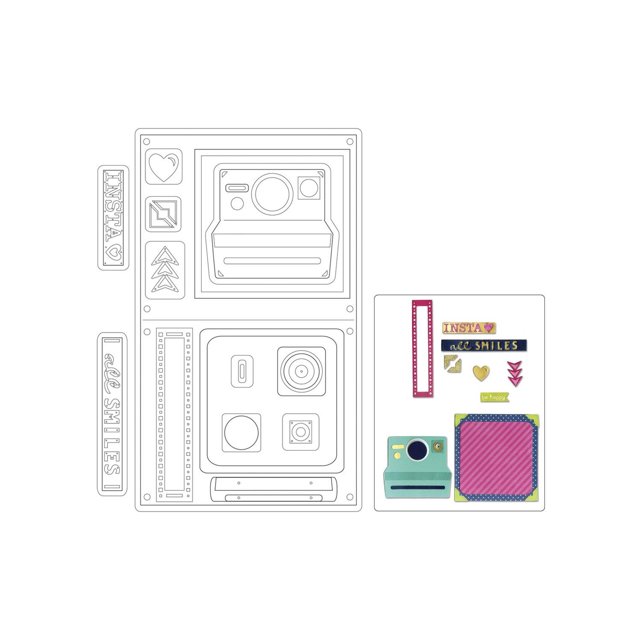 Sizzix RBright Thinlits Die Card Instant Camera - Walmart.com